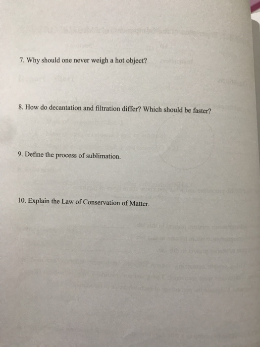 Solved Experiment 2 Separation Of The Components Of A