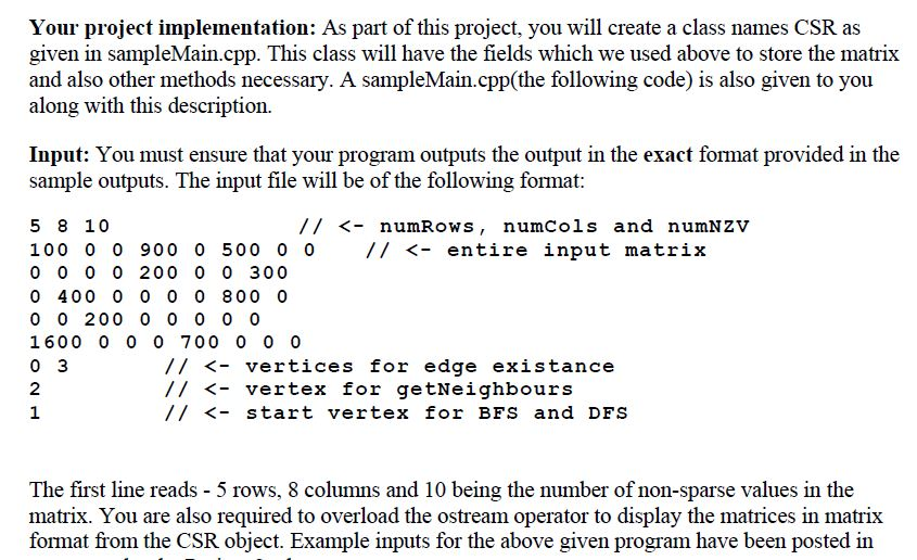 Introduction: CSR: A rectangular array of numbers is | Chegg.com