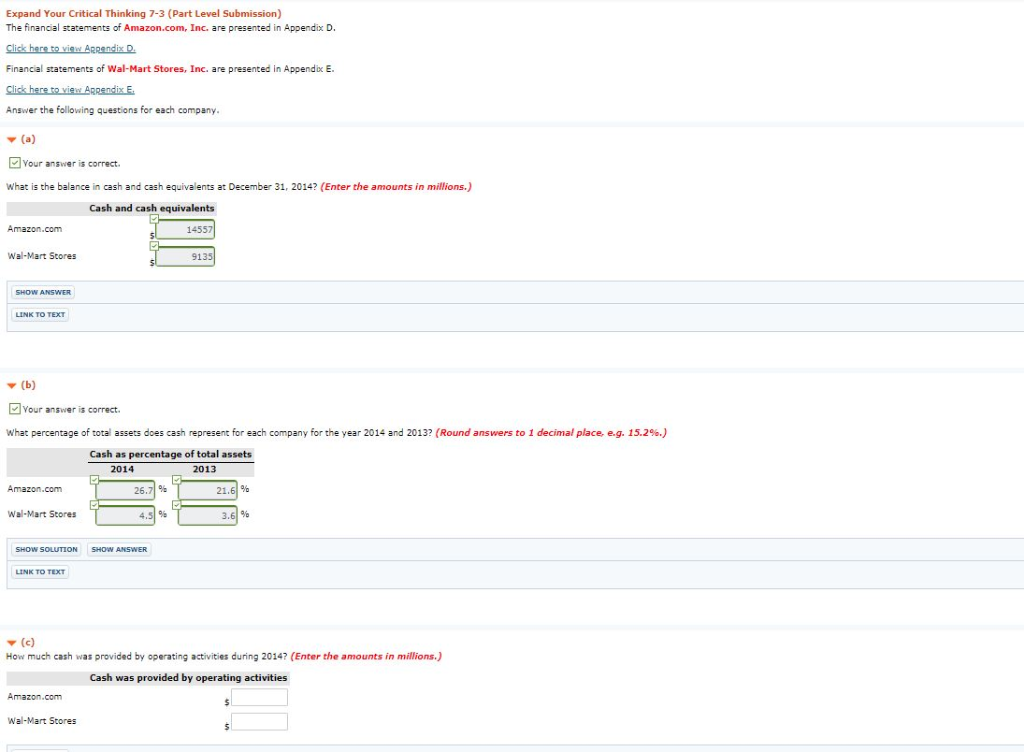 Solved Expand Your Critical Thinking 7-3 (Part Level | Chegg.com