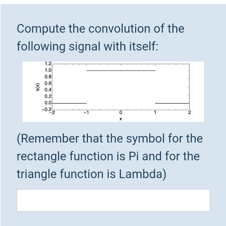 Solved Compute the convolution of the following signal with | Chegg.com