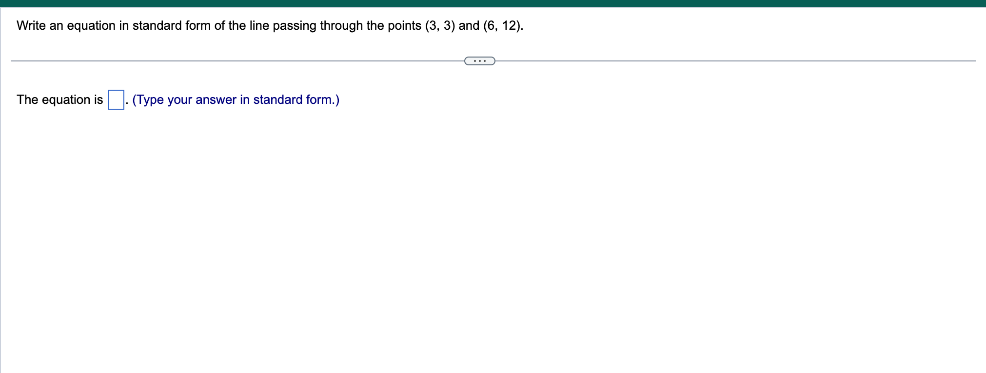 Solved Write an equation in standard form of the line | Chegg.com