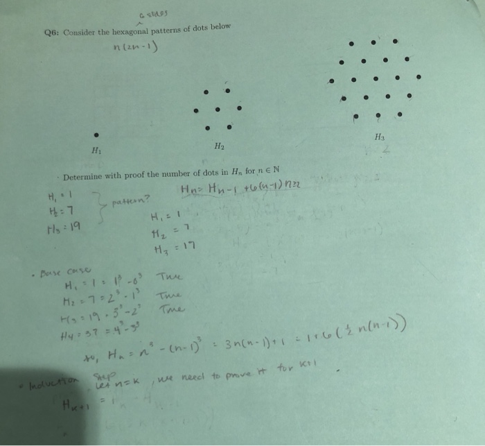Solved Q6: Consider the hexagonal patterns of dots below Hi | Chegg.com