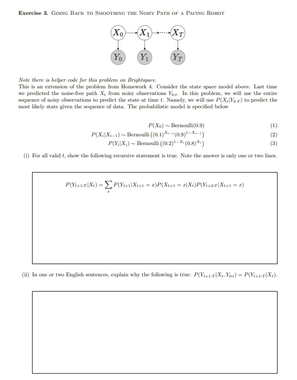 Solved Exercise 3. ﻿Going Back to Smoothing the Noisy Path | Chegg.com