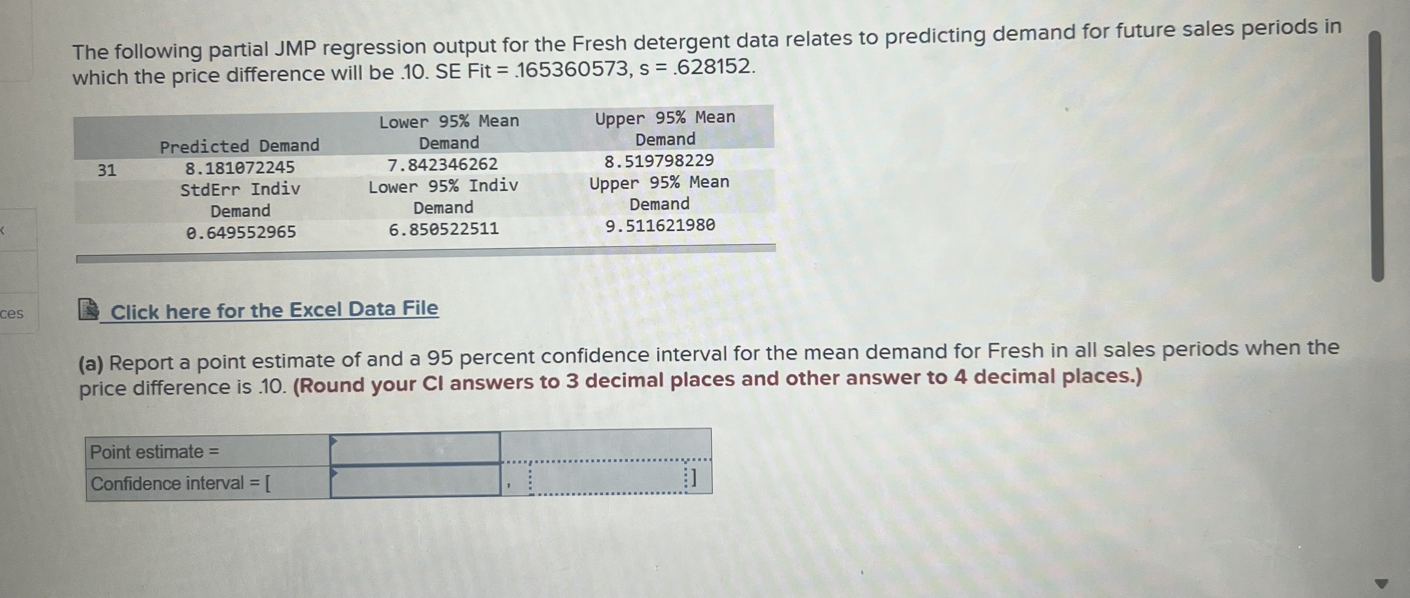 Solved The following partial JMP regression output for the | Chegg.com