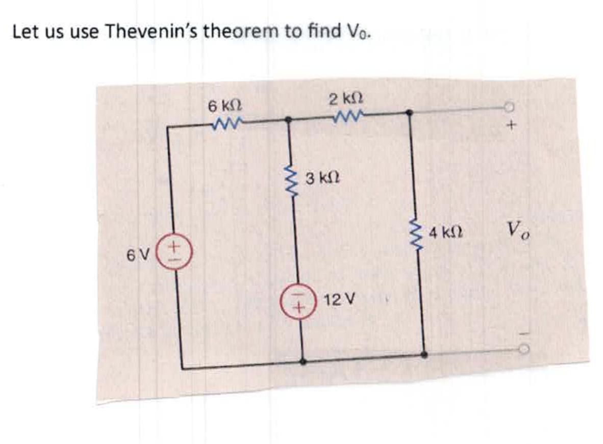 Solved Let us use Thevenin's theorem to find V0. | Chegg.com