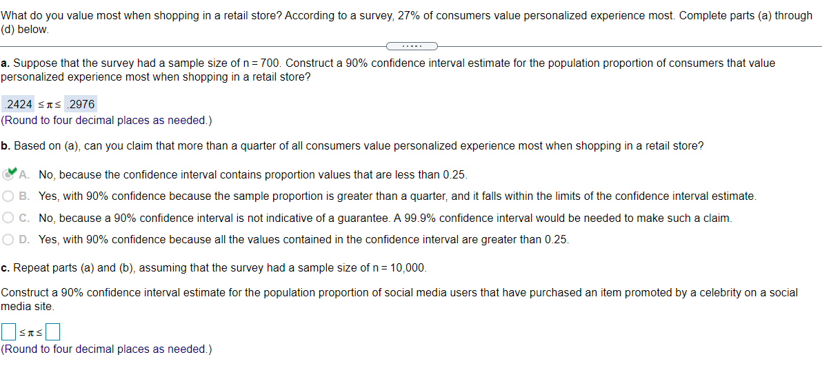 Solved What do you value most when shopping in a retail | Chegg.com