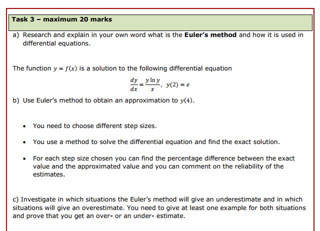Solved Task 3 maximum 20 marks a) Research and explain in | Chegg.com