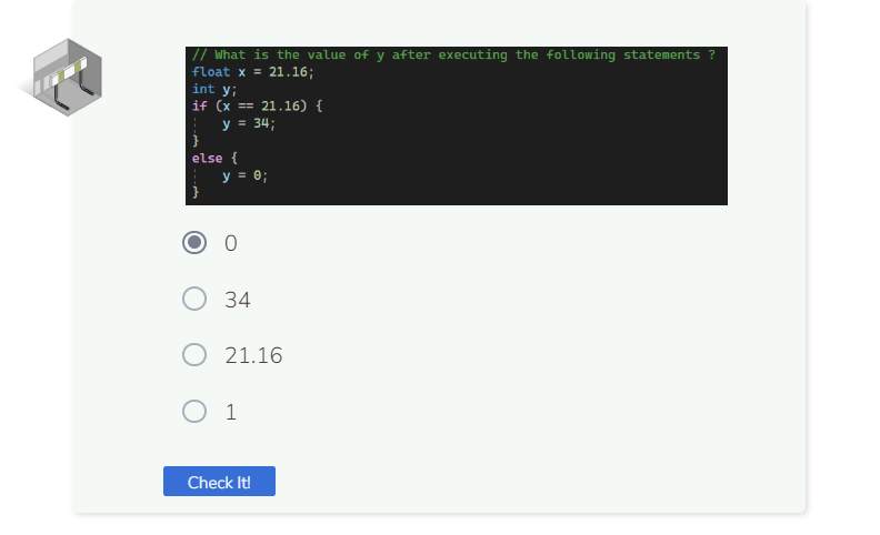 Solved // What is the value of y after executing the | Chegg.com