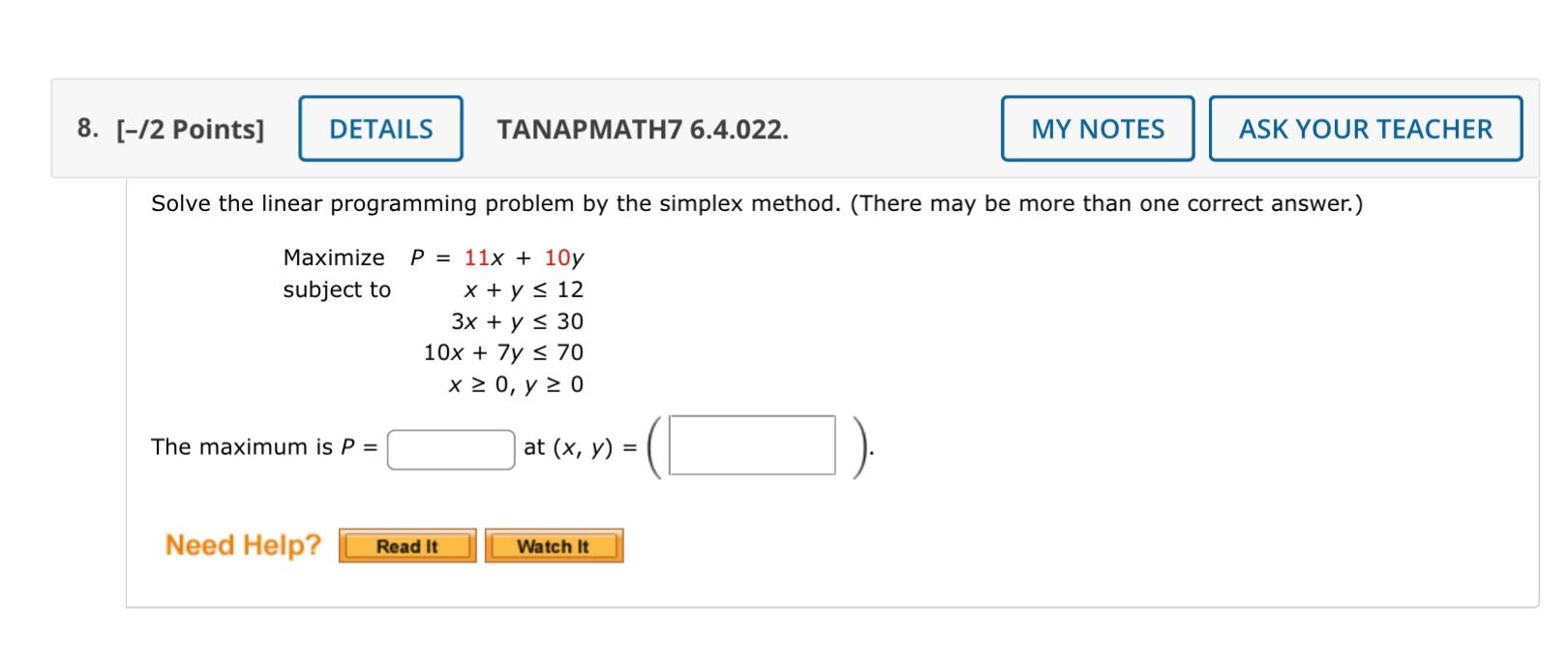 Solved Solve the linear programming problem by the simplex | Chegg.com