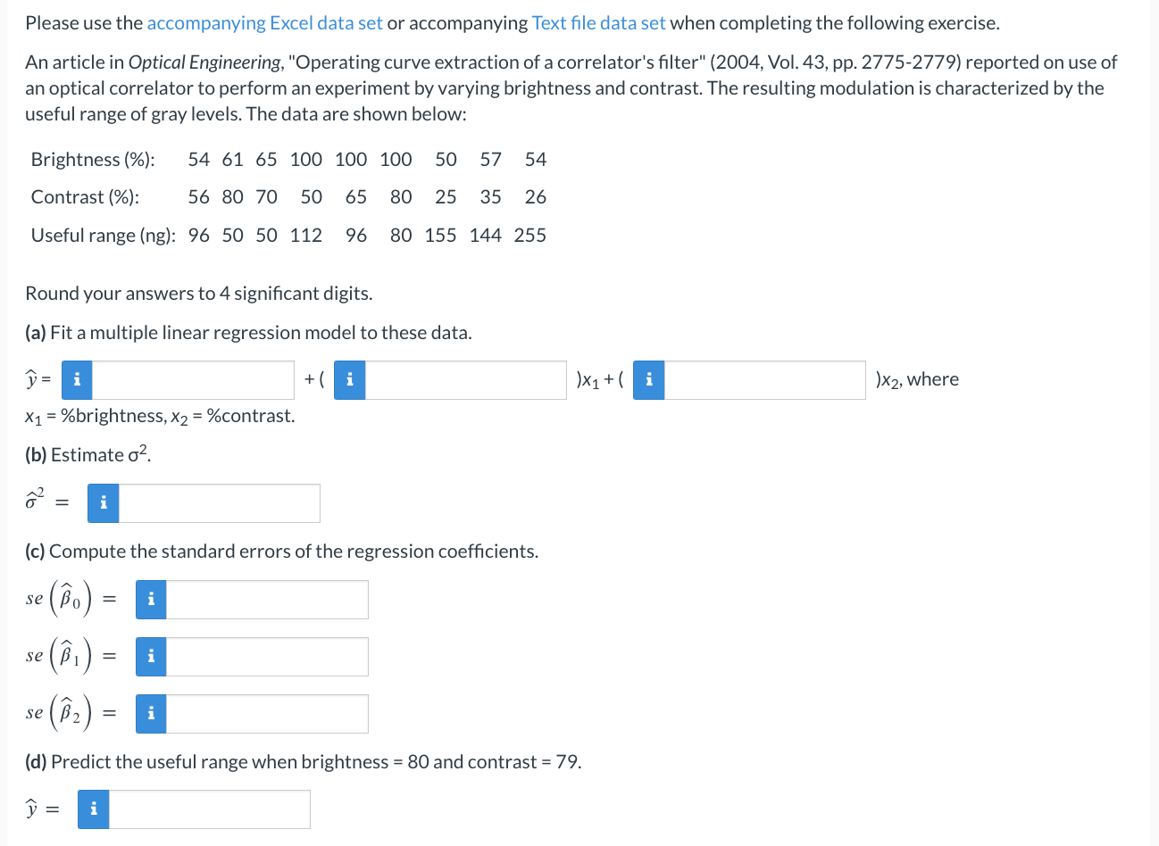 Solved Please use the accompanying Excel data set or | Chegg.com