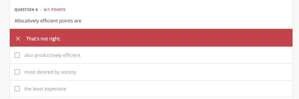 Solved QUESTION 6⋅0/1 POINTS Allocatively efficient points | Chegg.com
