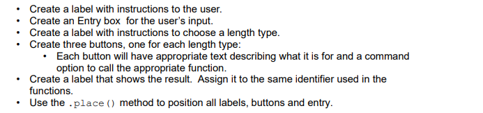 Solved 1. Create a program that uses tkinter that allows a | Chegg.com