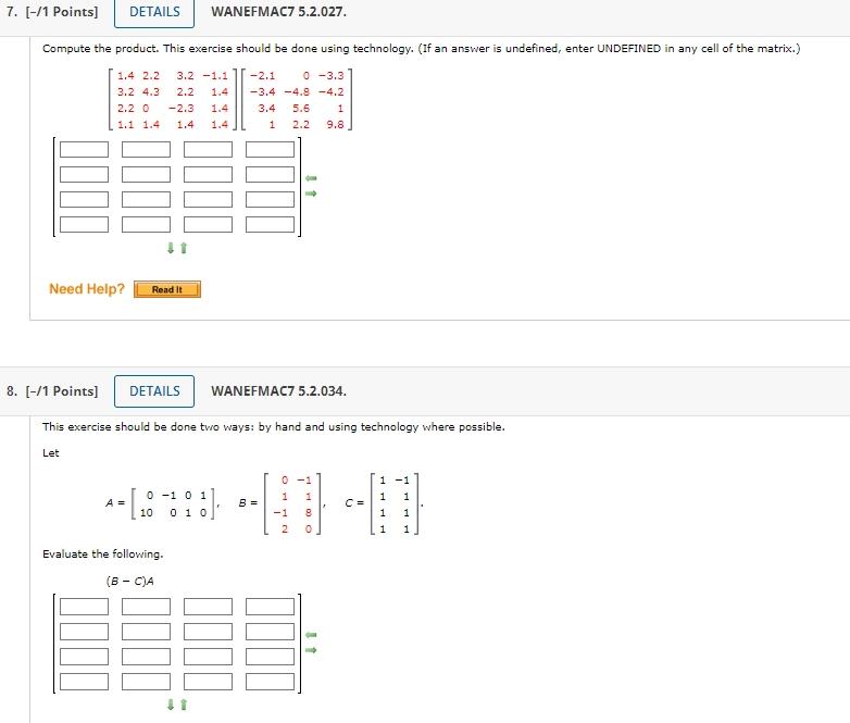 Solved 7. (-/1 Points] DETAILS WANEFMAC7 5.2.027. Compute | Chegg.com