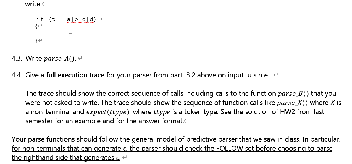 4. Consider the grammar S→uSe∣BA∣εA→fAn∣sShB→bB∣ε | Chegg.com