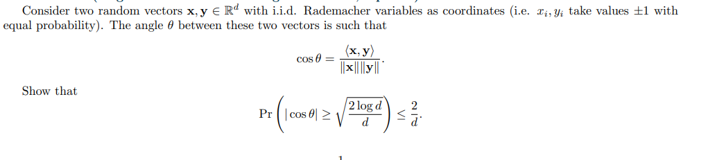 Solved Consider two random vectors x,y in Rd ﻿with i.i.d. | Chegg.com