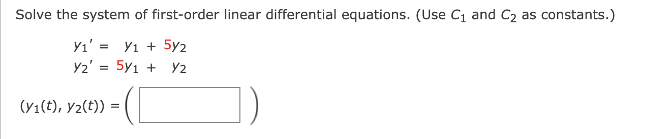Solved Solve the system of first-order linear differential | Chegg.com