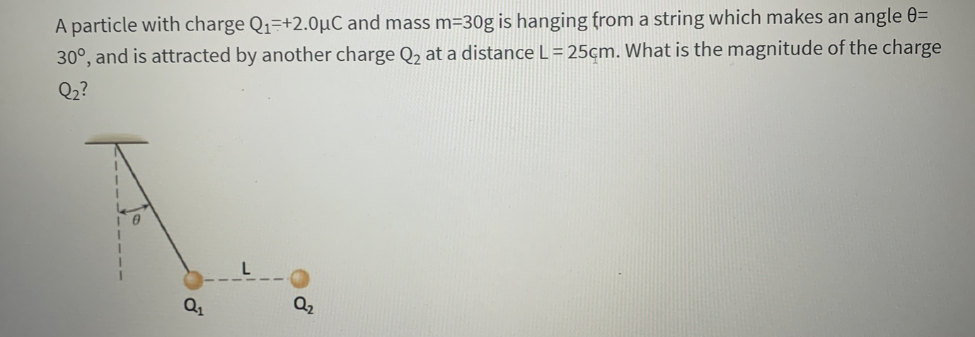 Solved A particle with charge Q1=+2.0uC and mass m=30g is | Chegg.com