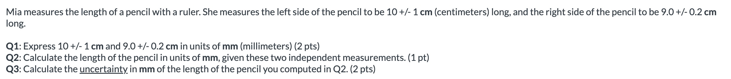 Solved Mia measures the length of a pencil with a ruler. She | Chegg.com