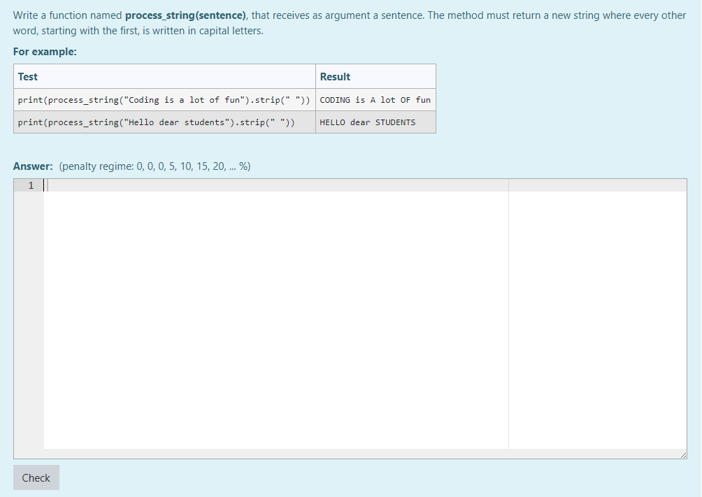 Solved Write a function named process_string(sentence), that | Chegg.com