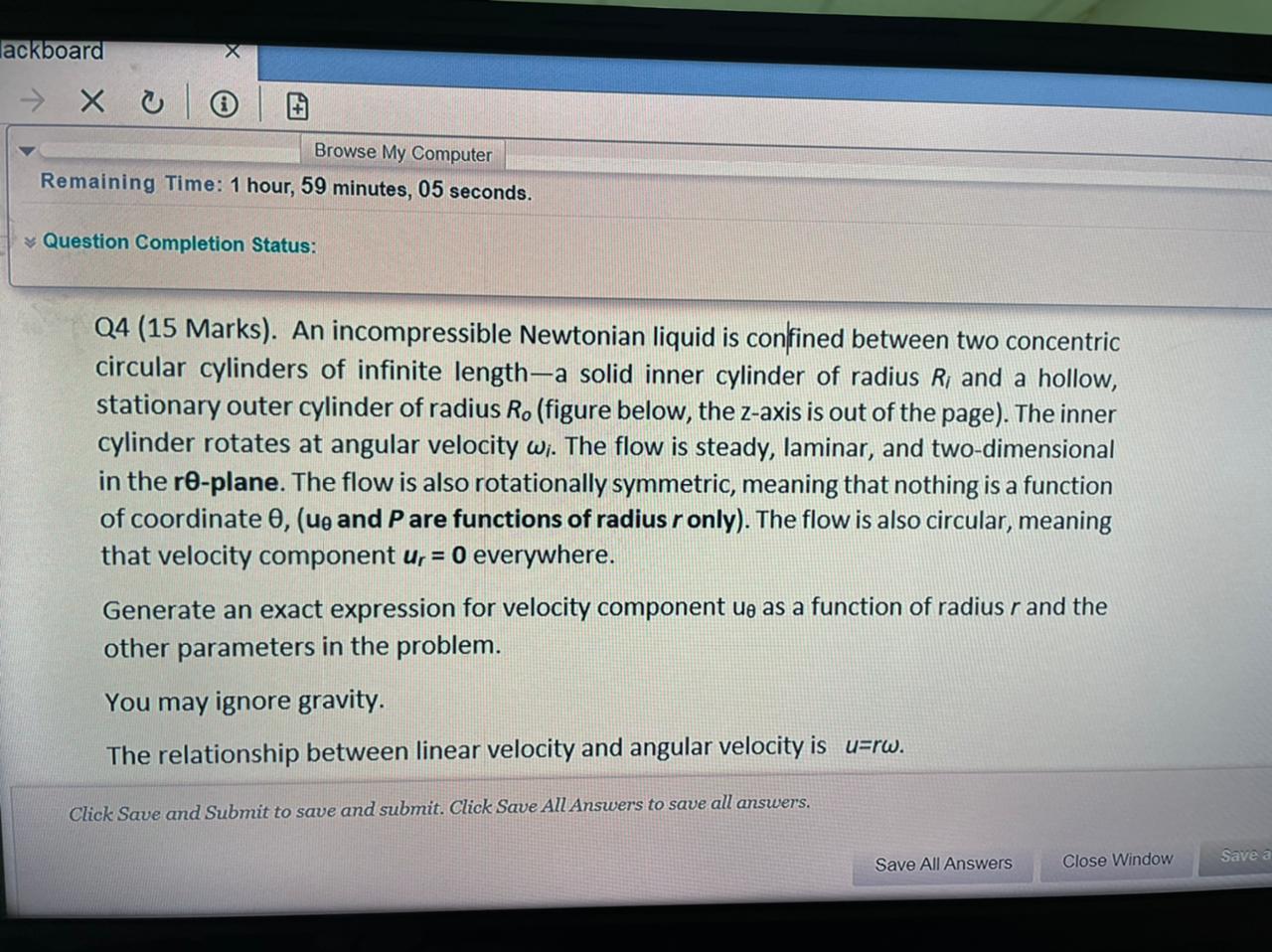 Solved lackboard X & Browse My Computer Remaining Time: 1 | Chegg.com