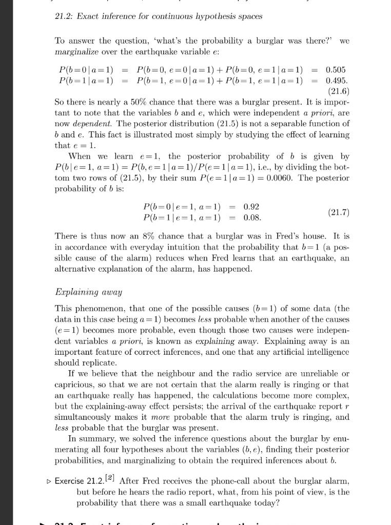 Solved Exercise 21.2.[2] After Fred receives the | Chegg.com