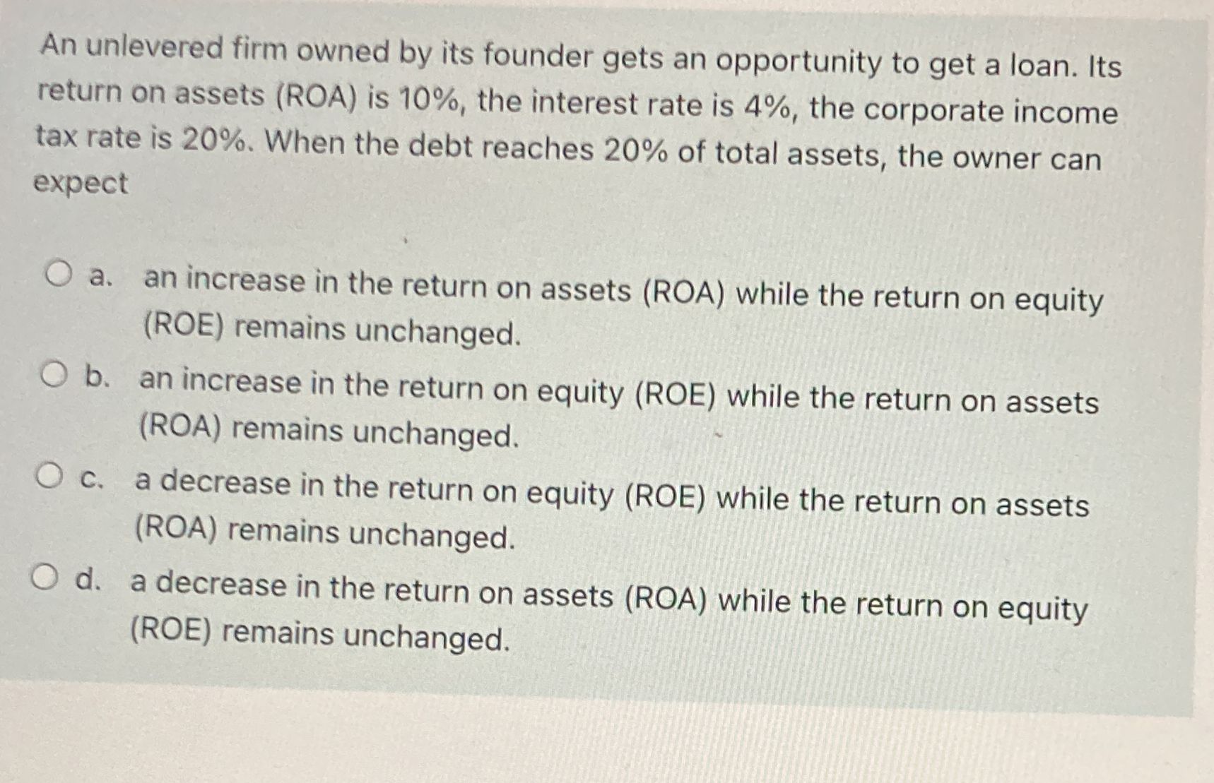 An unlevered firm owned by its founder gets an | Chegg.com