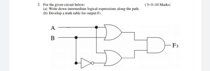 Solved (5+5=10 Marks) 3. For the given circuit below: (a) | Chegg.com