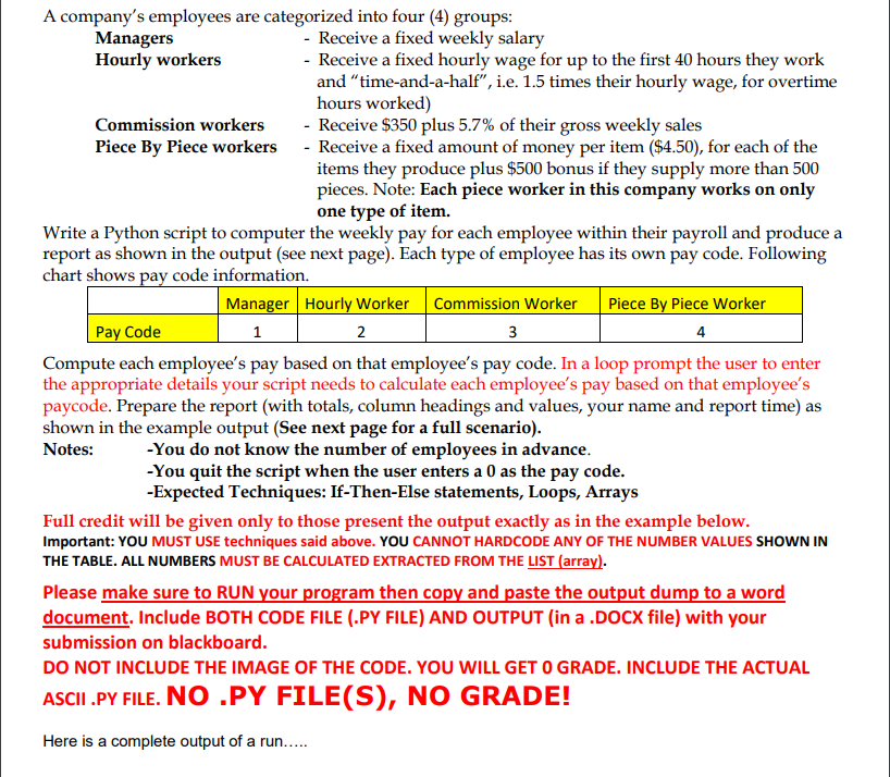 Solved A company's employees are categorized into four (4) | Chegg.com