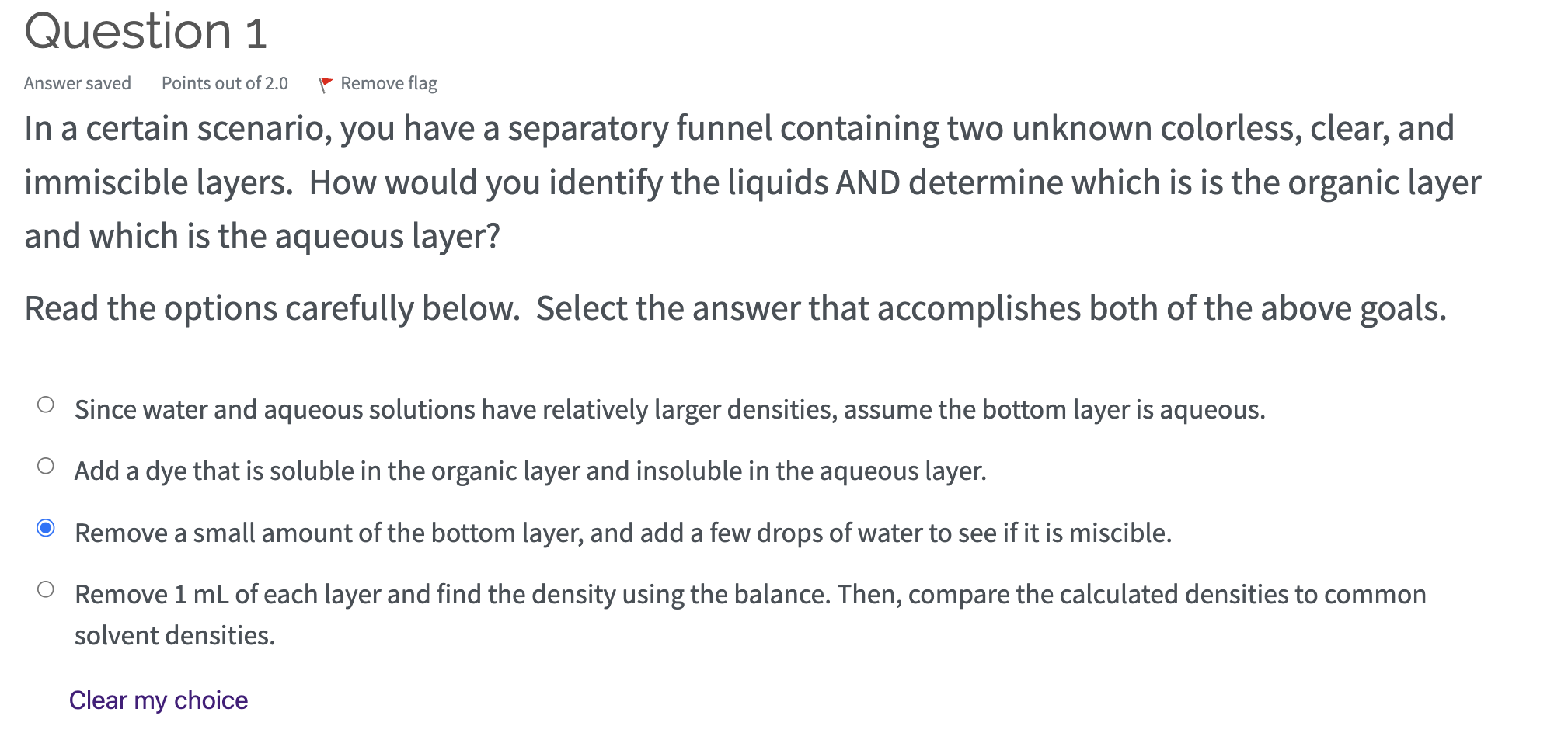 Solved Answer saved Points out of 2.0∇ Remove flag In a | Chegg.com