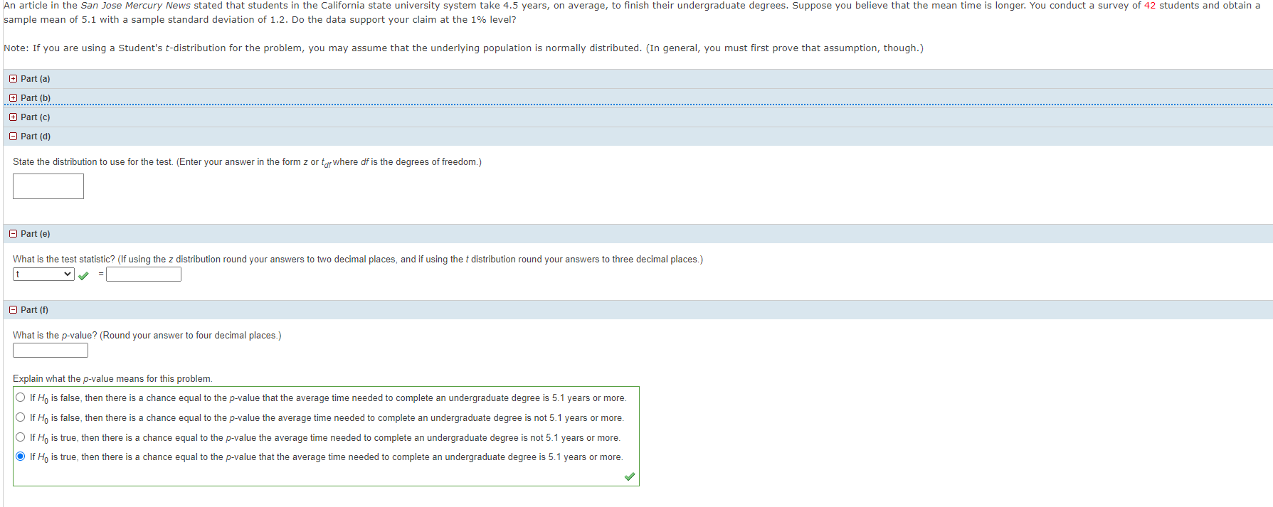 Solved sample mean of 5.1 with a sample standard deviation | Chegg.com