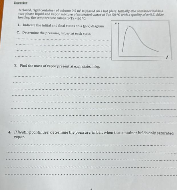 A closed, rigid container of volume 0.5 m3 is placed | Chegg.com