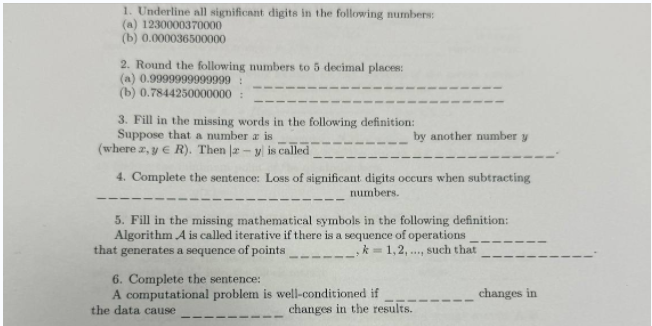 1. ﻿Underline all significant digits in the following | Chegg.com
