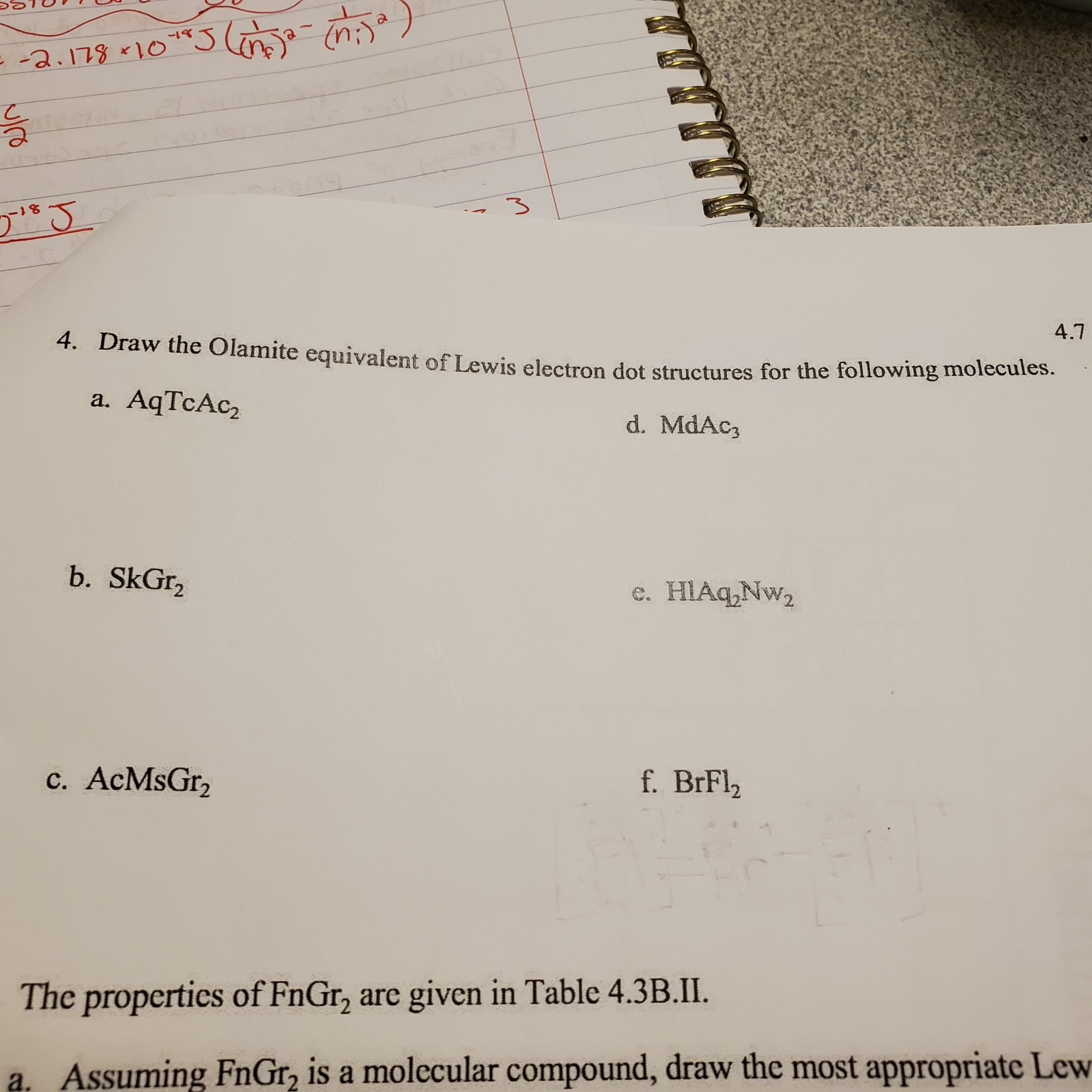 Olamite Periodic Tahle4. Draw the Olamite equivalent | Chegg.com