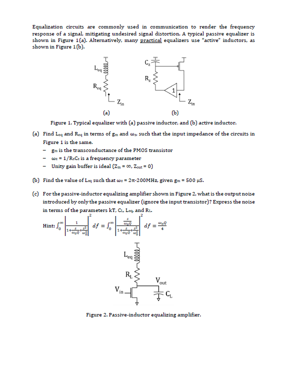 Equalization Circuits Are Commonly Used In