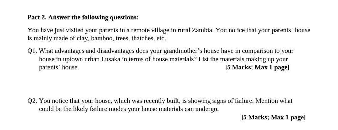 Solved Part 2 Answer The Following Questions You Have Just