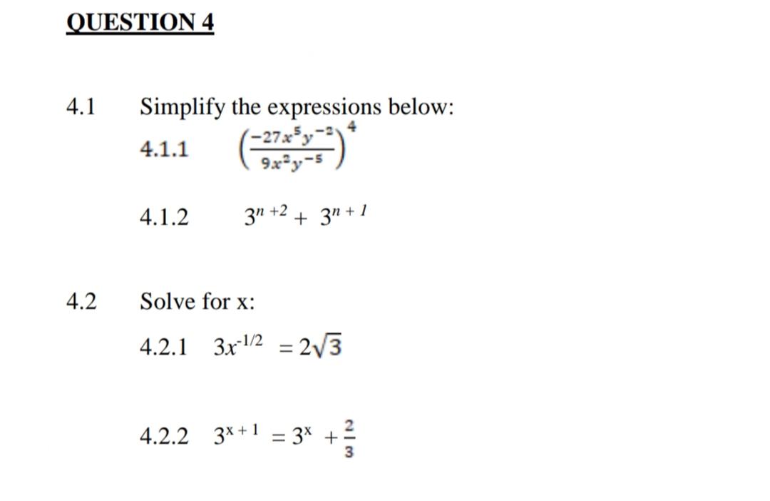 Solved 4.1 Simplify the expressions below: | Chegg.com