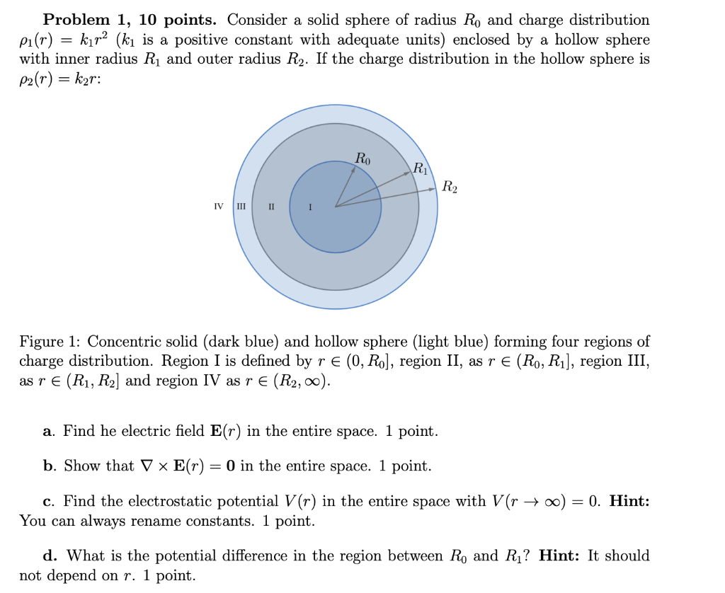 Solved Problem 1, 10 points. Consider a solid sphere of | Chegg.com