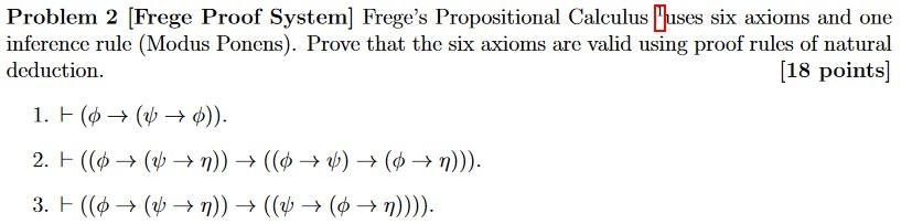 Solved Problem 2 (Frege Proof System) Frege's Propositional | Chegg.com