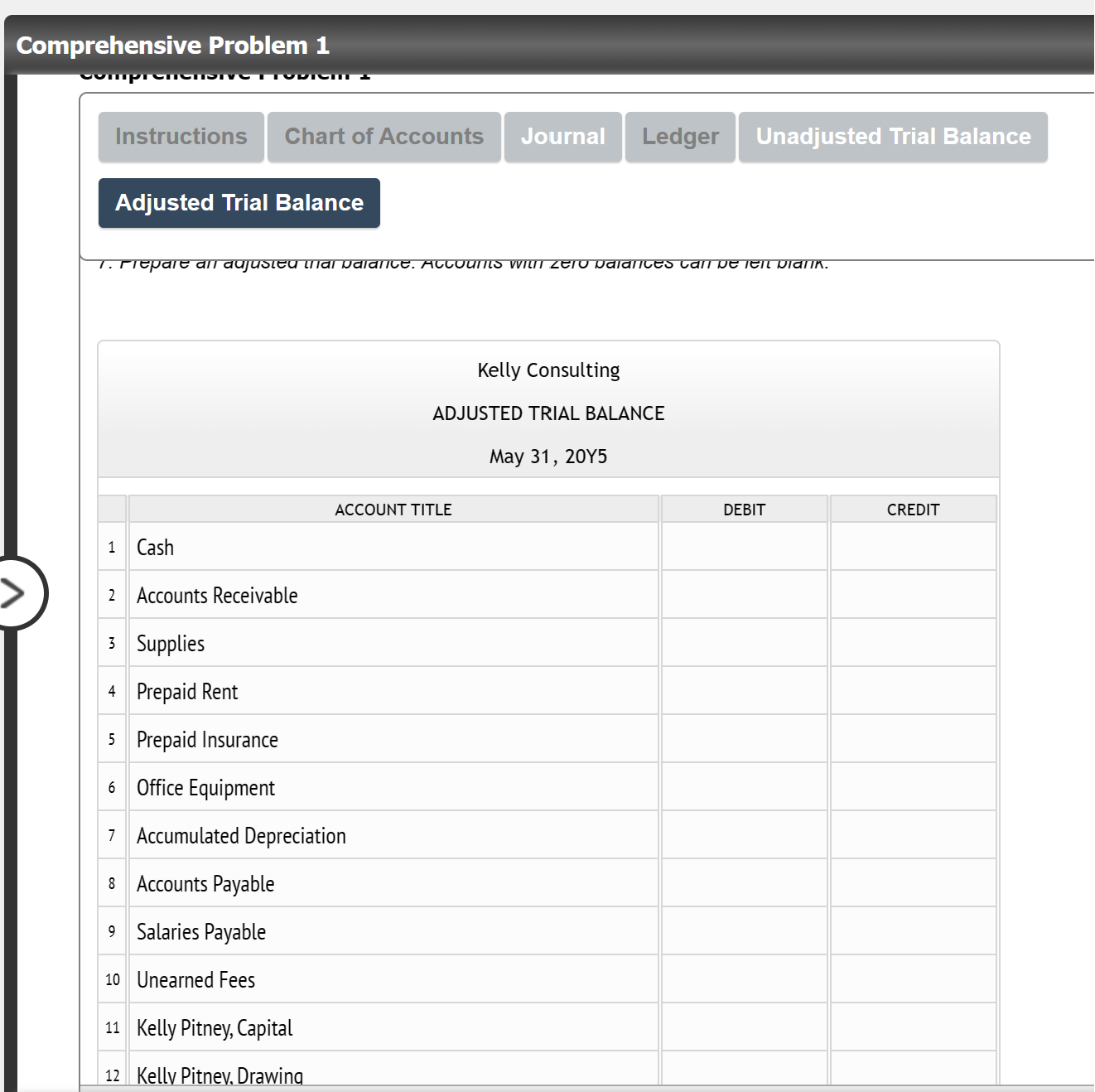 Solved Comprehensive Problem 1 Instructions Chart of | Chegg.com