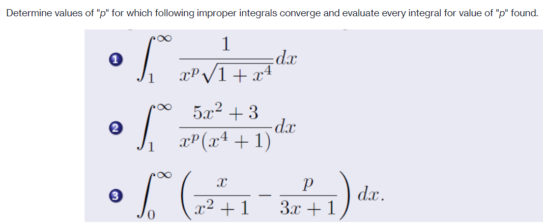 Solved Determine values of " p " for which following | Chegg.com