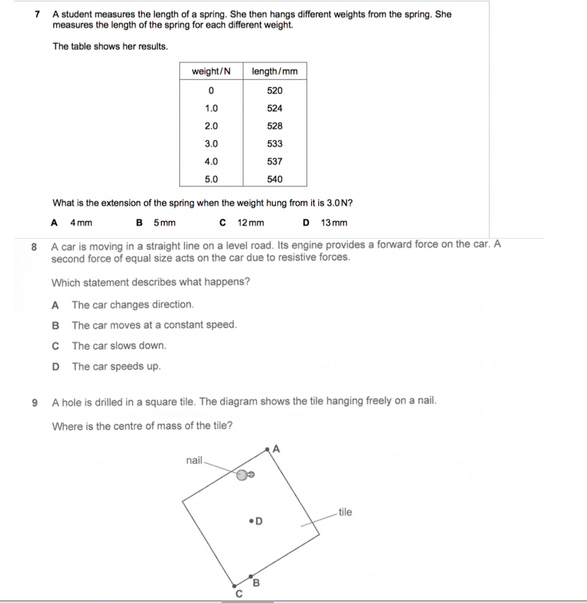 Solved 7 A student measures the length of a spring. She then | Chegg.com