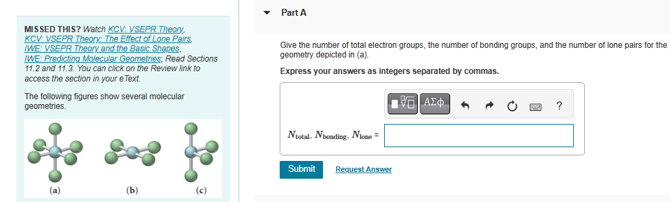 Solved MISSED THIS? Watch KCV: VSEPR Theory, KCV: VSEPR | Chegg.com