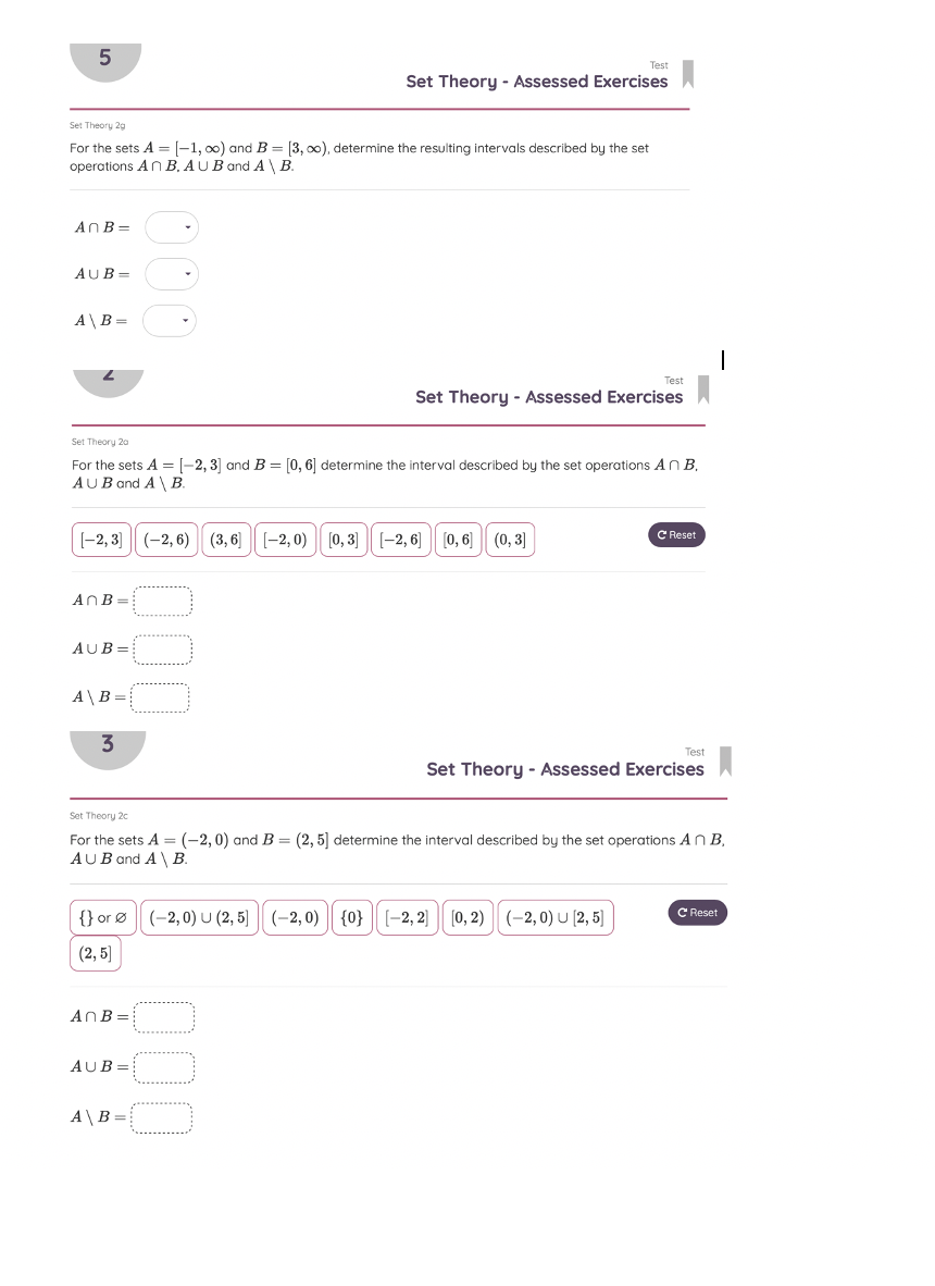 Solved 5 Test Set Theory - Assessed Exercises Set Theory 29 | Chegg.com