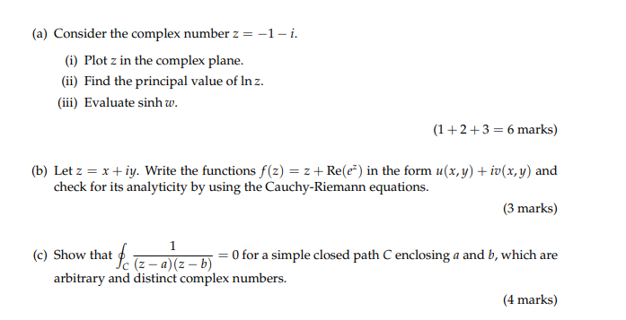 Solved (a) Consider the complex number z = -1-i. (i) Plot z | Chegg.com