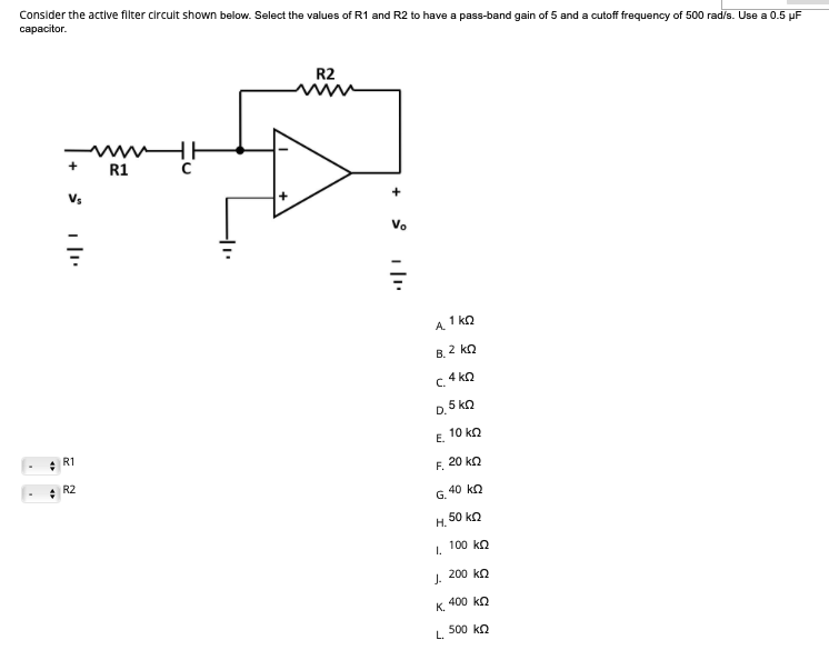 Solved Consider the active filter circult shown below. | Chegg.com