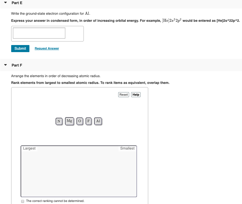 Solved Part E Write the ground-state electron configuration | Chegg.com