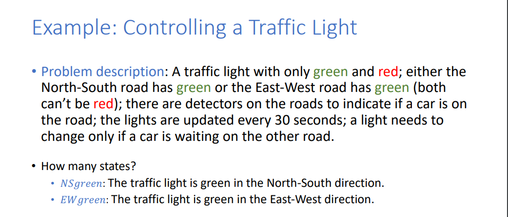 Solved Example: Controlling a Traffic Light . Problem | Chegg.com