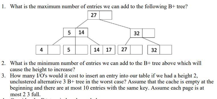 Solved 1. What is the maximum number of entries we can add | Chegg.com