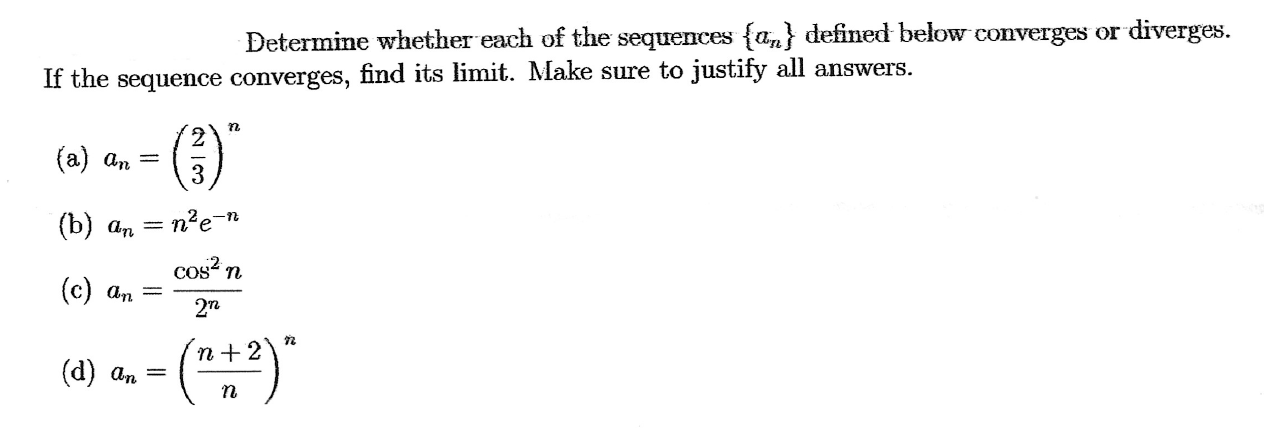 Solved Determine whether each of the sequences {an} defined | Chegg.com