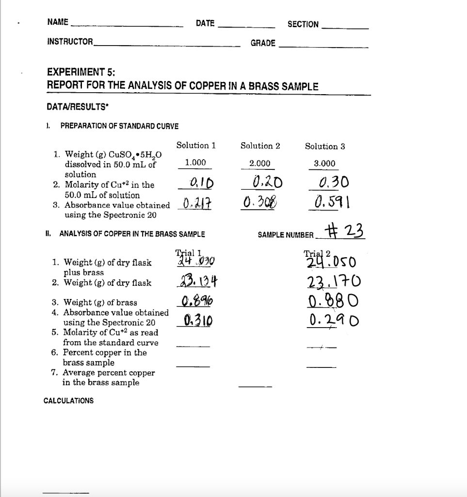 Solved NAME DATE SECTION INSTRUCTOR GRADE | Chegg.com